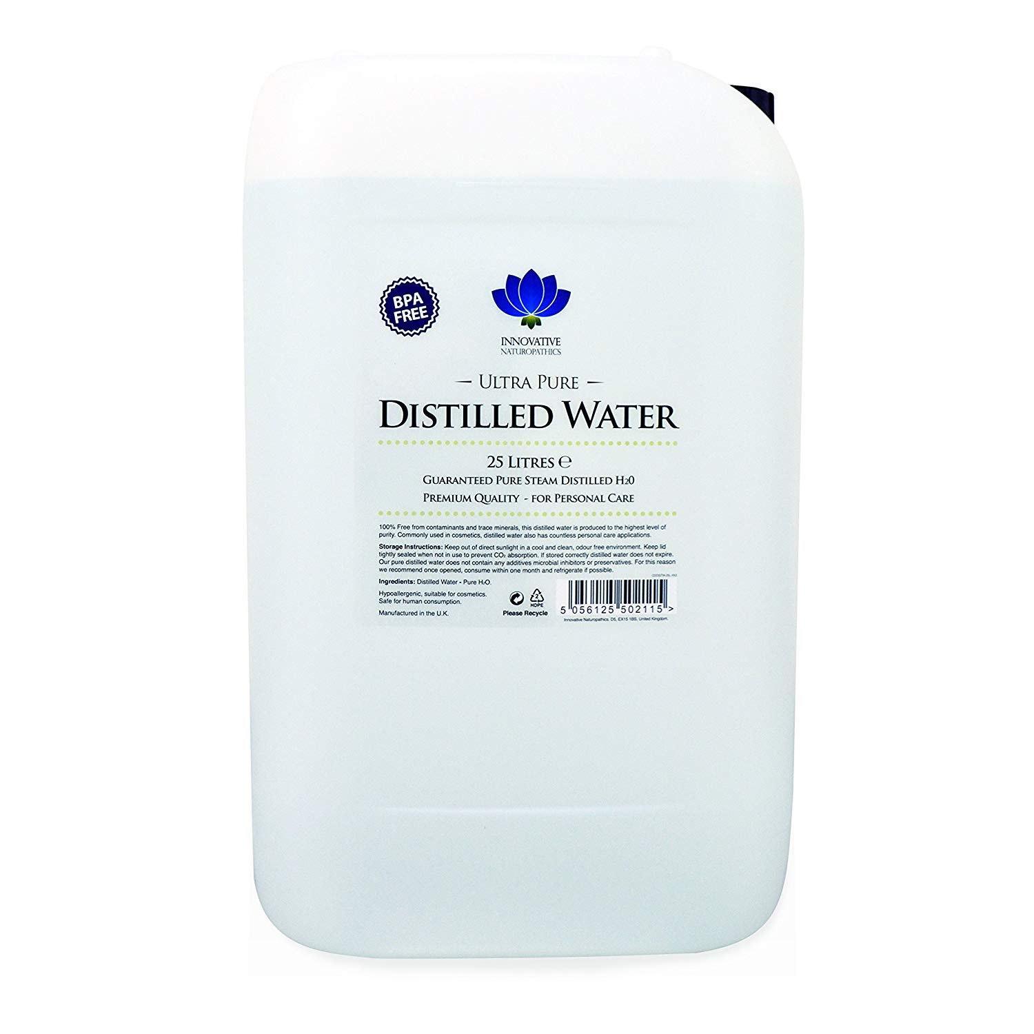 Distilled Water Pure Steam Distilled H2o 25 Litres Bpa Free ...