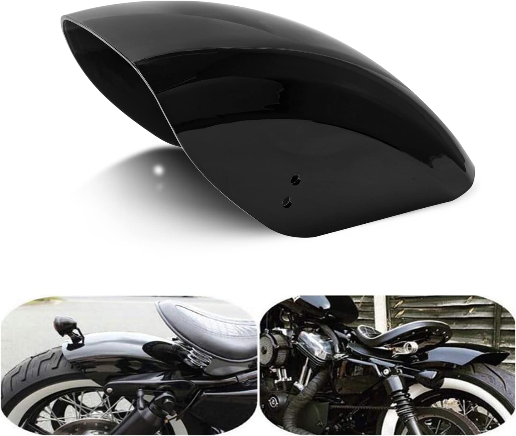 Amazon.com: TESWNE Custom Black Rear Fender Mudguard for Motorcycle ...