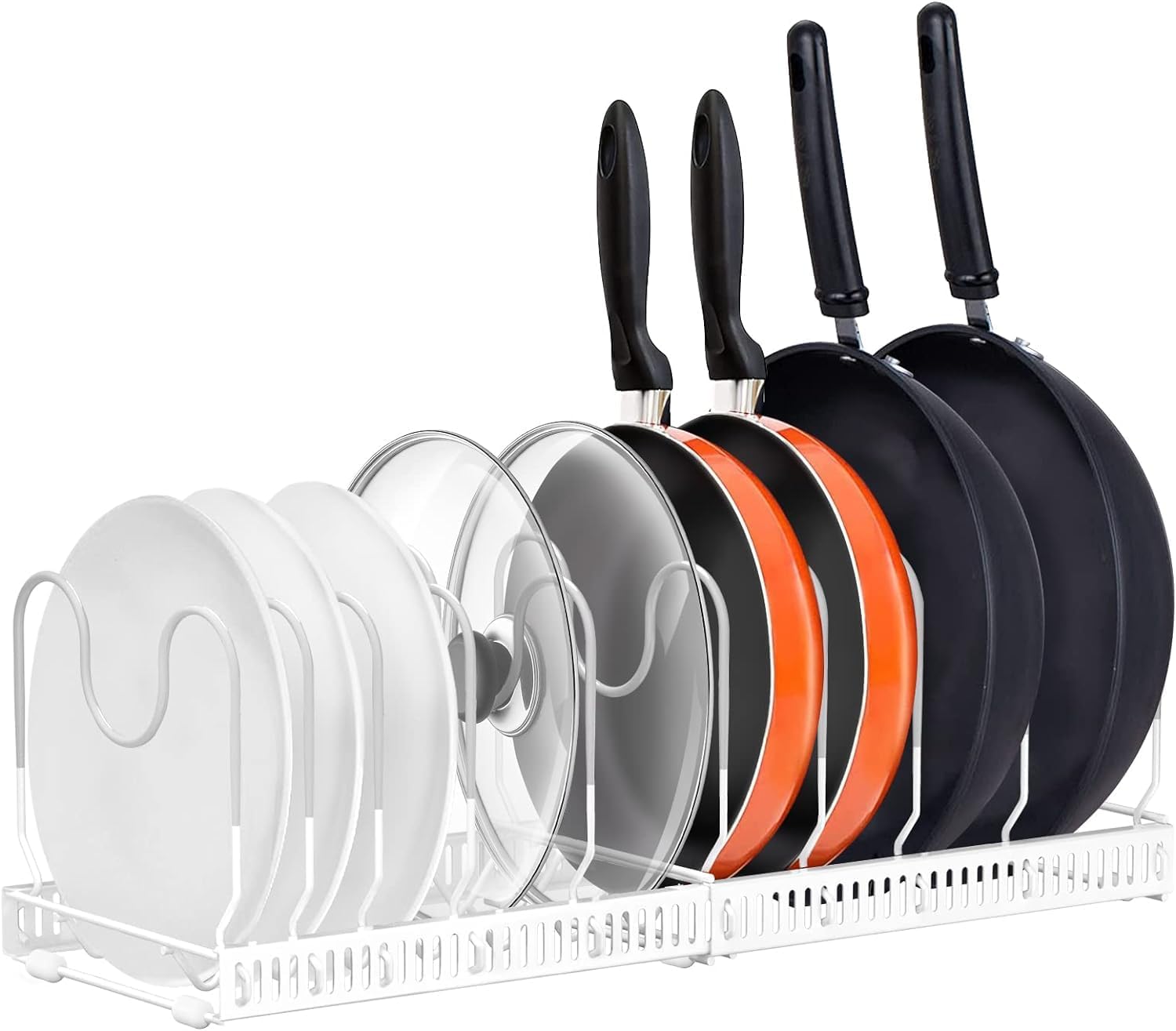 Amazon.com: Expandable Pot and Pan Organizers Rack, Pot lid storage ...