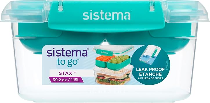 Sistema To Go Stax Leakproof Food Storage Container, 1.15 L, Airtight ...