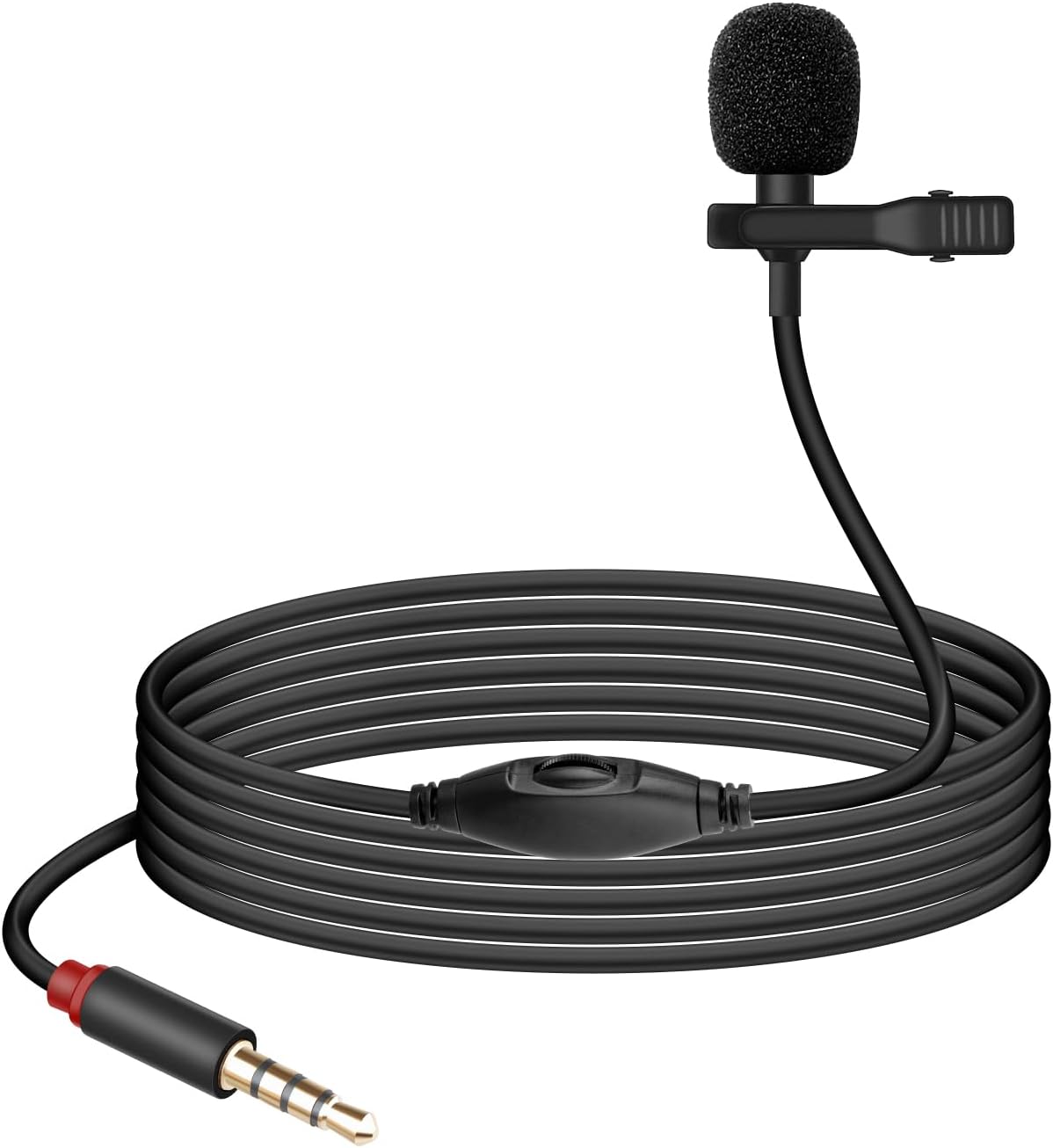 Amazon.com: GELRHONR 3.5mm Lavalier Microphone, 3.5mm(1/8") TRRS Plug ...