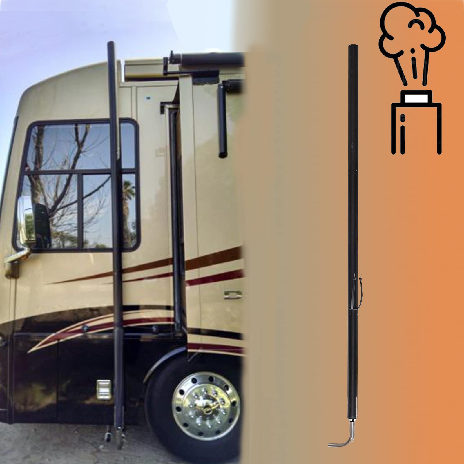 Snapklik.com : Genturi RV Generator Exhaust Venting System Part Black ...