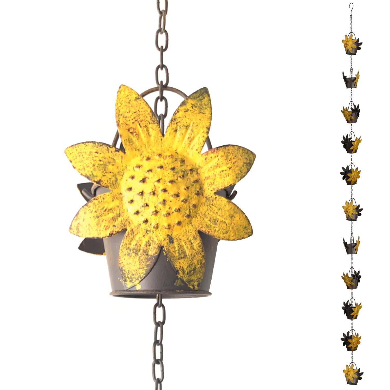 Snapklik.com : Rain Chains 8.5FT Metal Bucket Rain Chains For Gutters ...