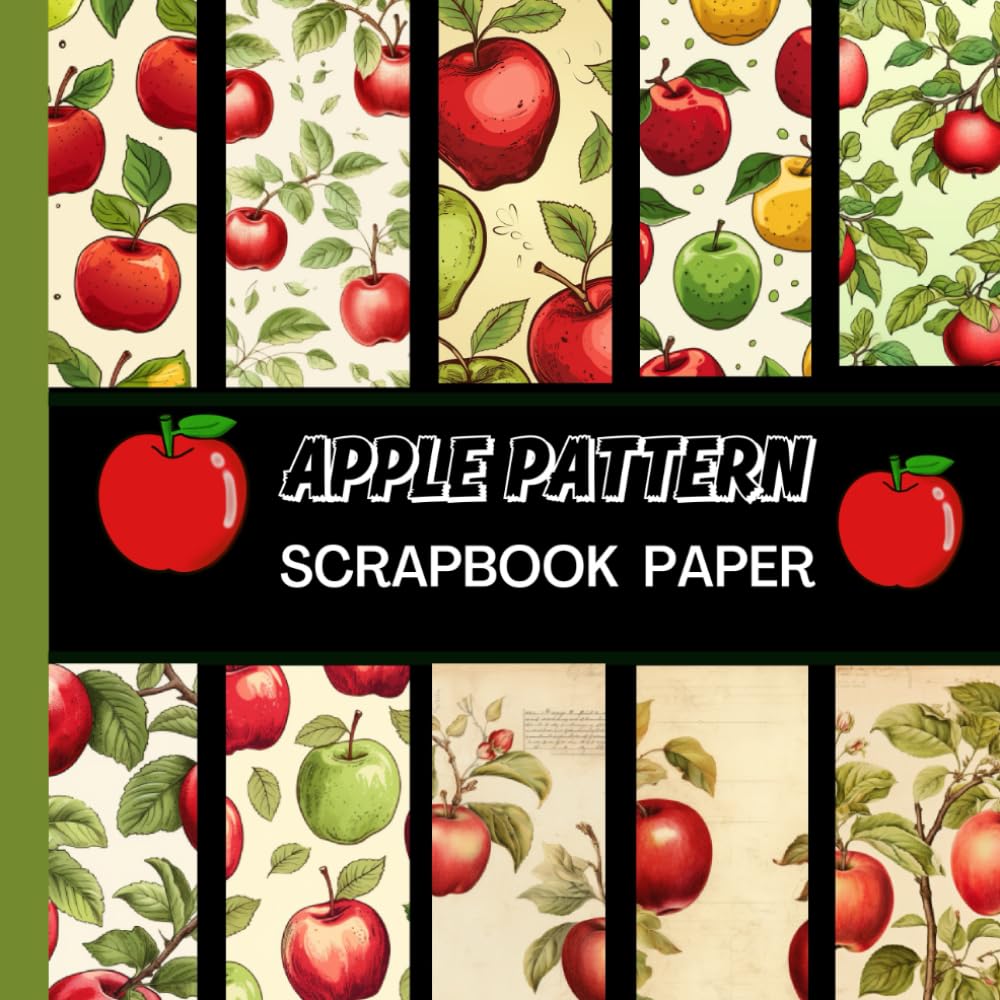 Apple Scrapbook Paper : 20 Double Sided Sheets 8.5 x 8.5 for ...