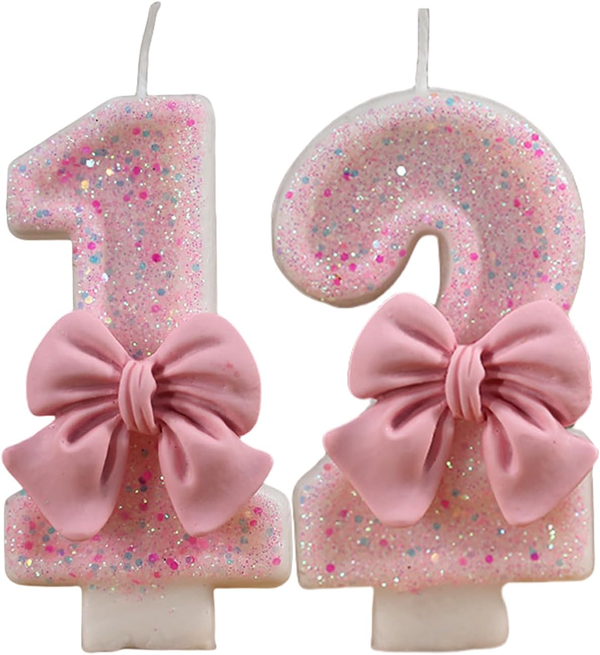 Amazon.com: Pink 12 Candle,Number 12 Candle Pink Sprinkles Candle ...