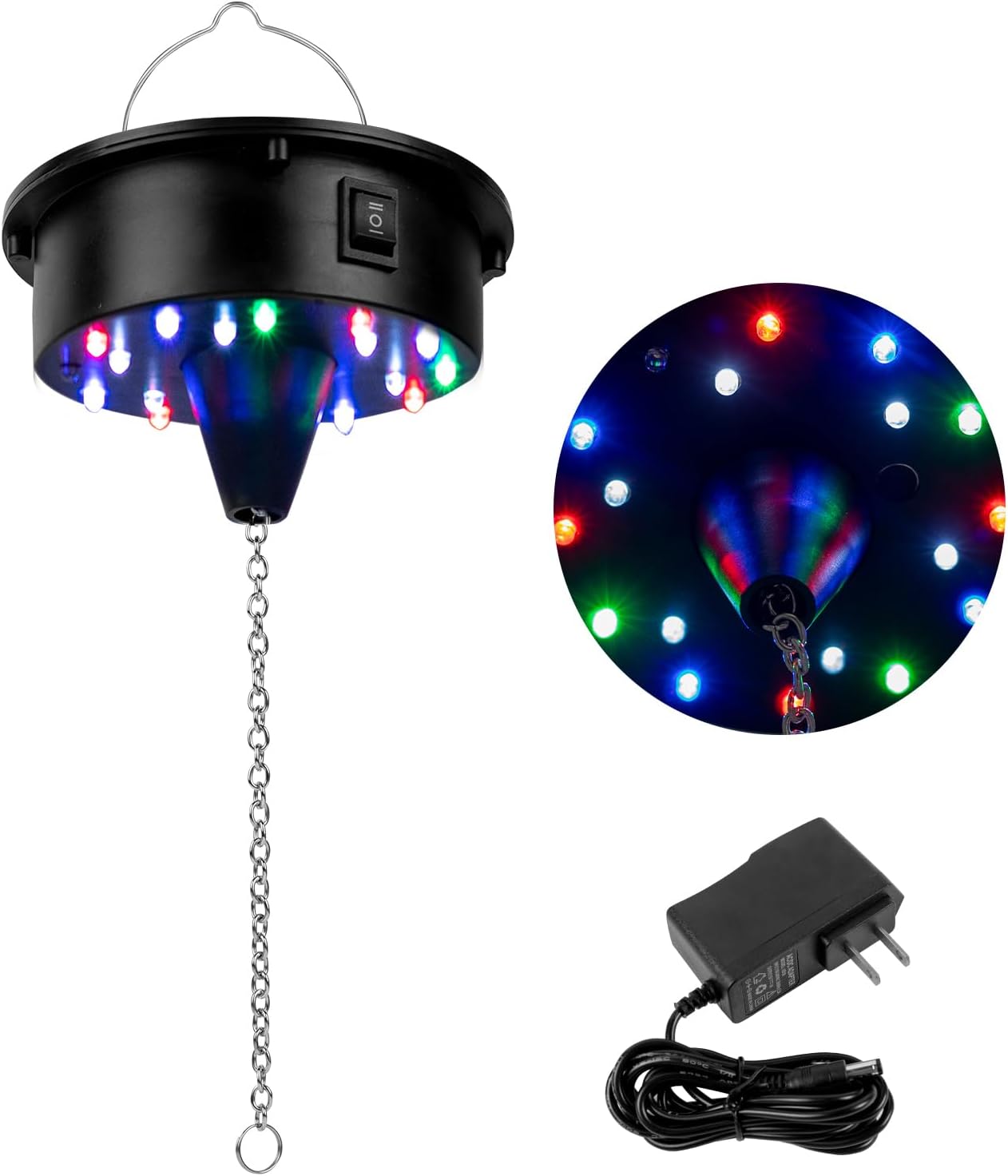 Rotating Disco Ball Motor with Light: Battery Operated 6 RPM Hanging ...