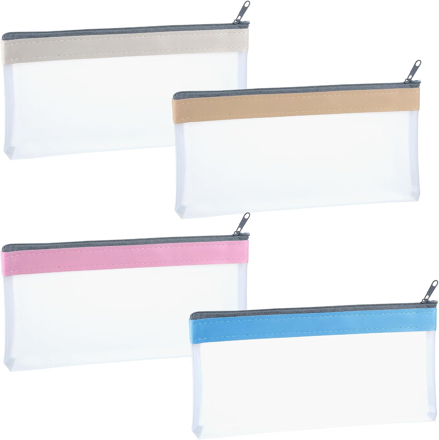 Amazon.com: Matwsec 4PCS Clear Pouches with Zipper 8" X 4" Small Clear ...