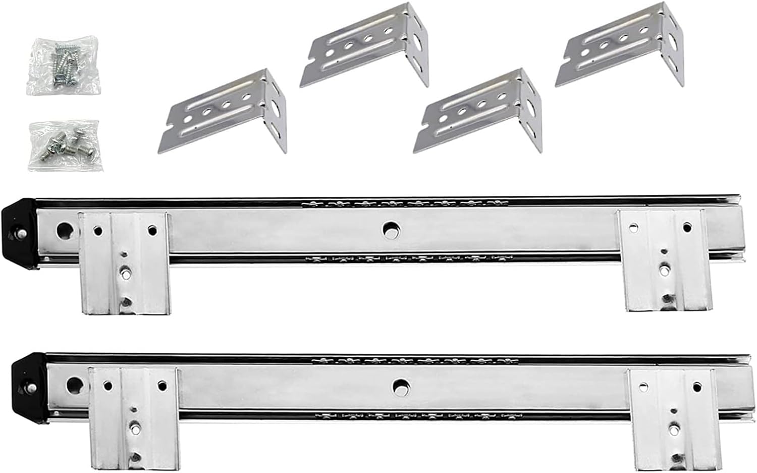 Amazon.com: Under Desk Keyboard Tray Slides Rails Black/Sliver, Heavy ...