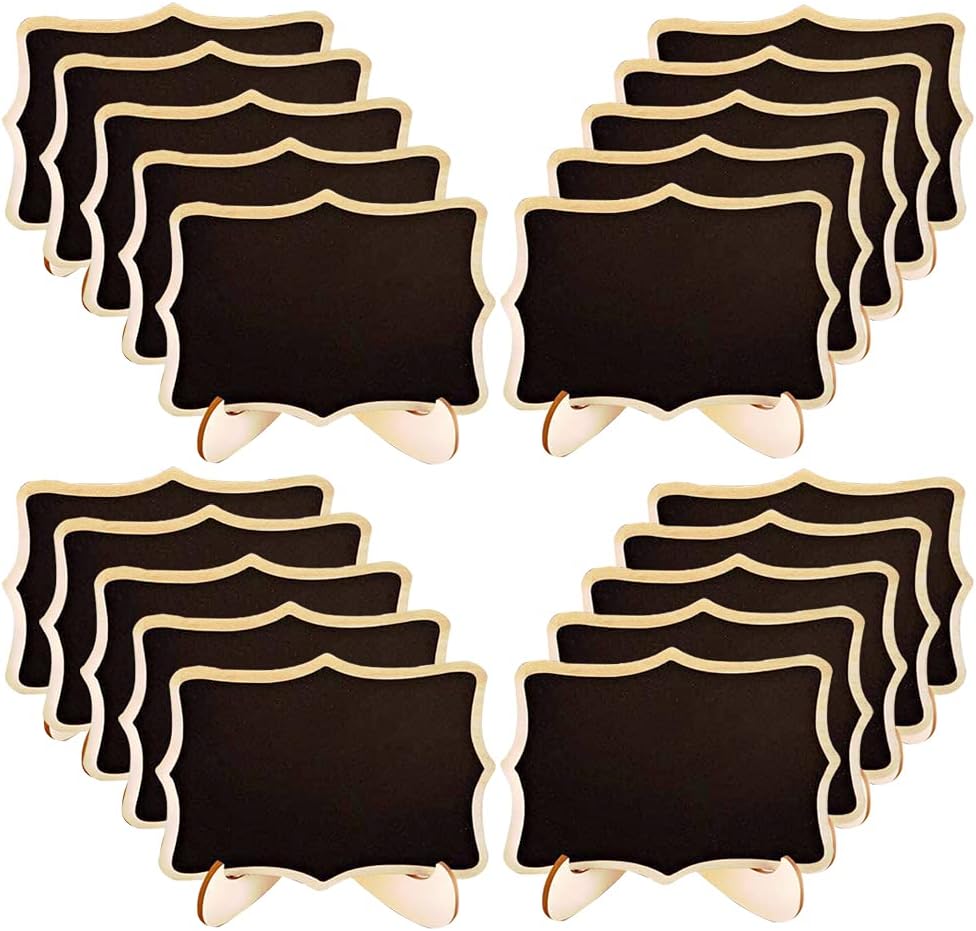 Amazon.com : BOPART Mini Chalkboard Signs, 20 Pack Small Wooden ...