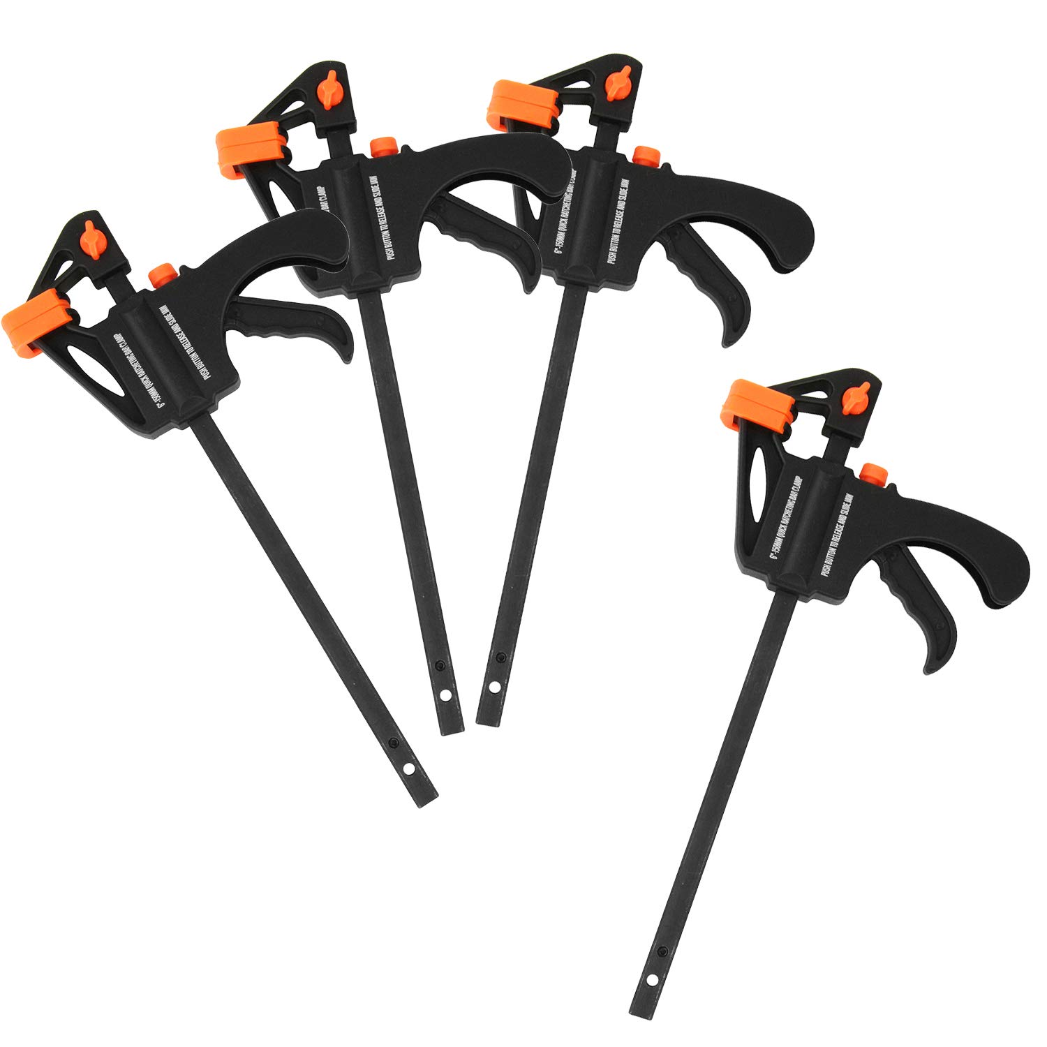 Amazon | E-Value 樹脂製 クイックバークランプ 口の開き約150mm 奥行46mm ERC-150S （まとめ買い4本セット） | L・Fクランプ