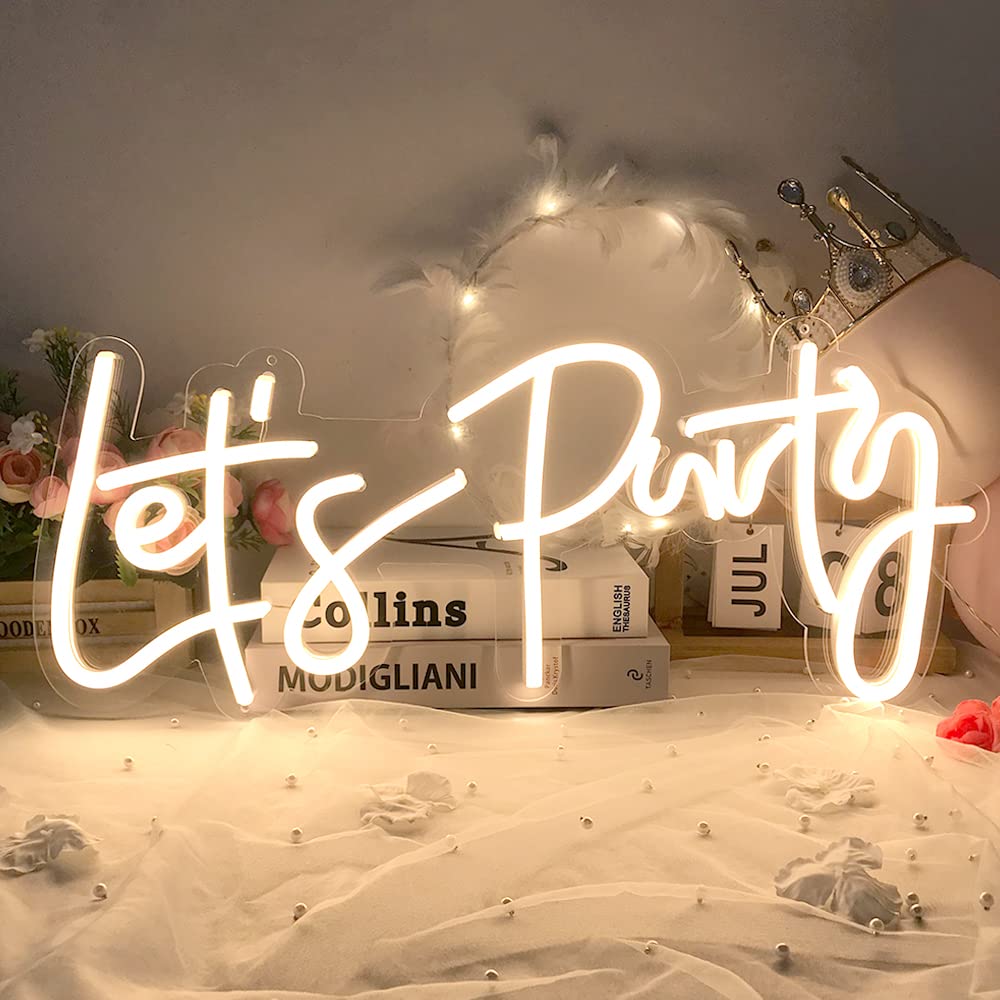 Lets Party Neon Sign for Party, Birthday Party, Wedding, Neon Signs Let ...