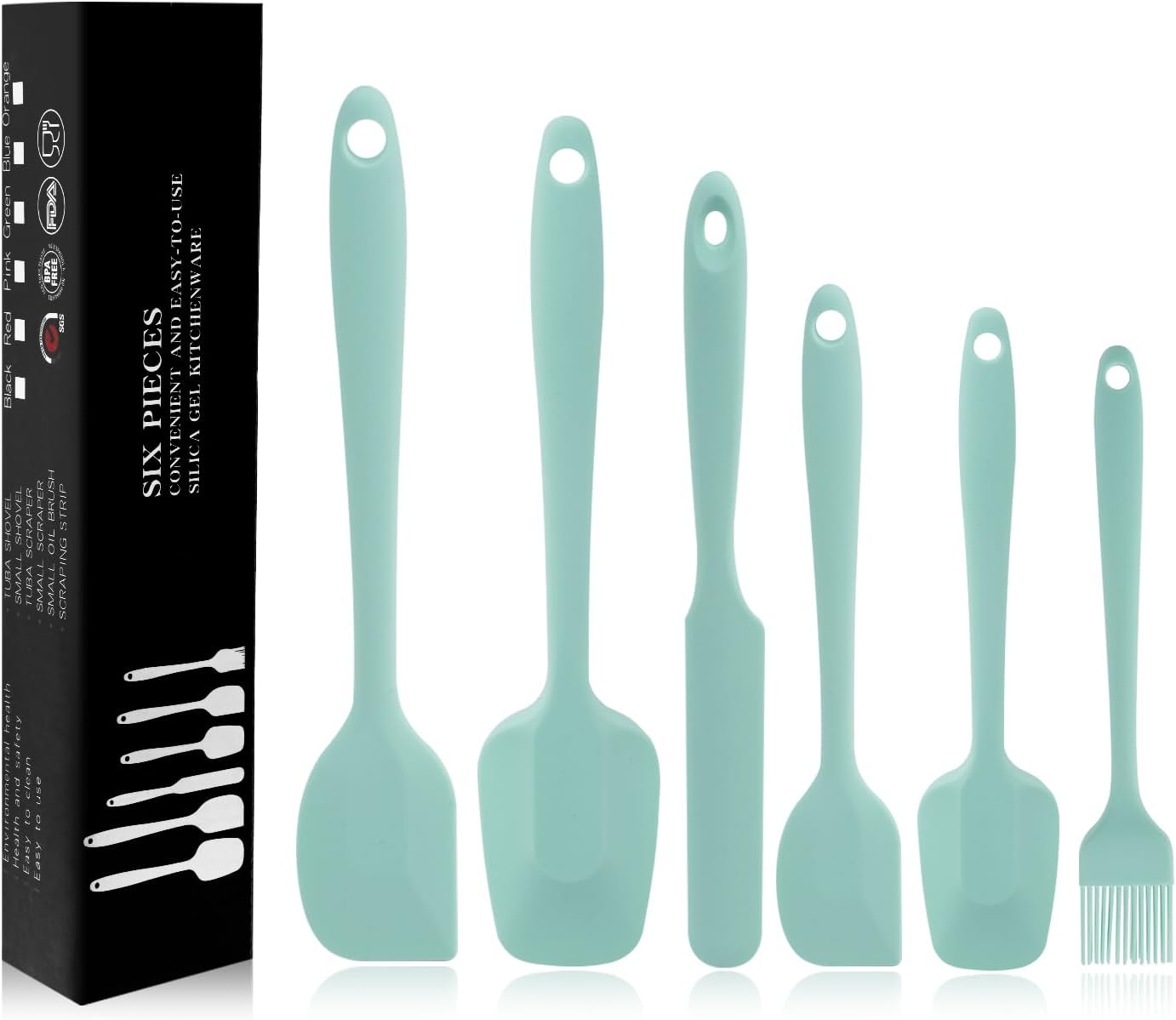 Spatulas Set of 6, Food Grade Silicone Spatulas, Rubber Spatulas Heat ...