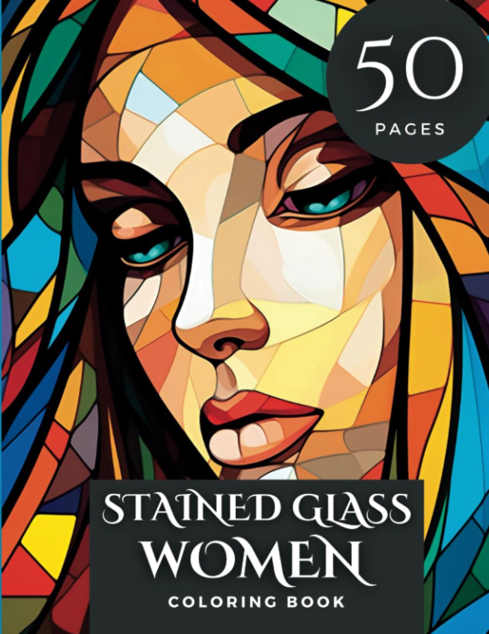 Stained Glass Women Coloring Book: Elegance in Color: Discover 50 ...