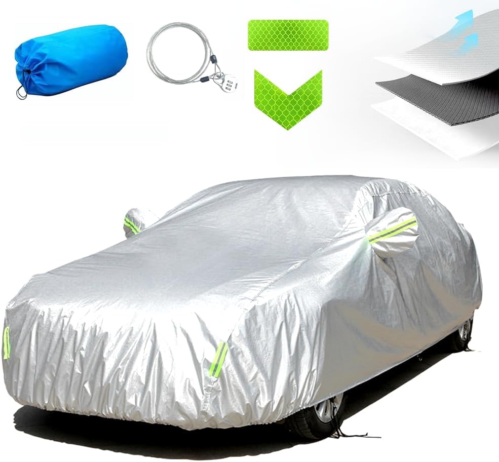 LIGUTEC Funda para Auto Impermeable con Cremalleras Sujeciones y Bolsa ...