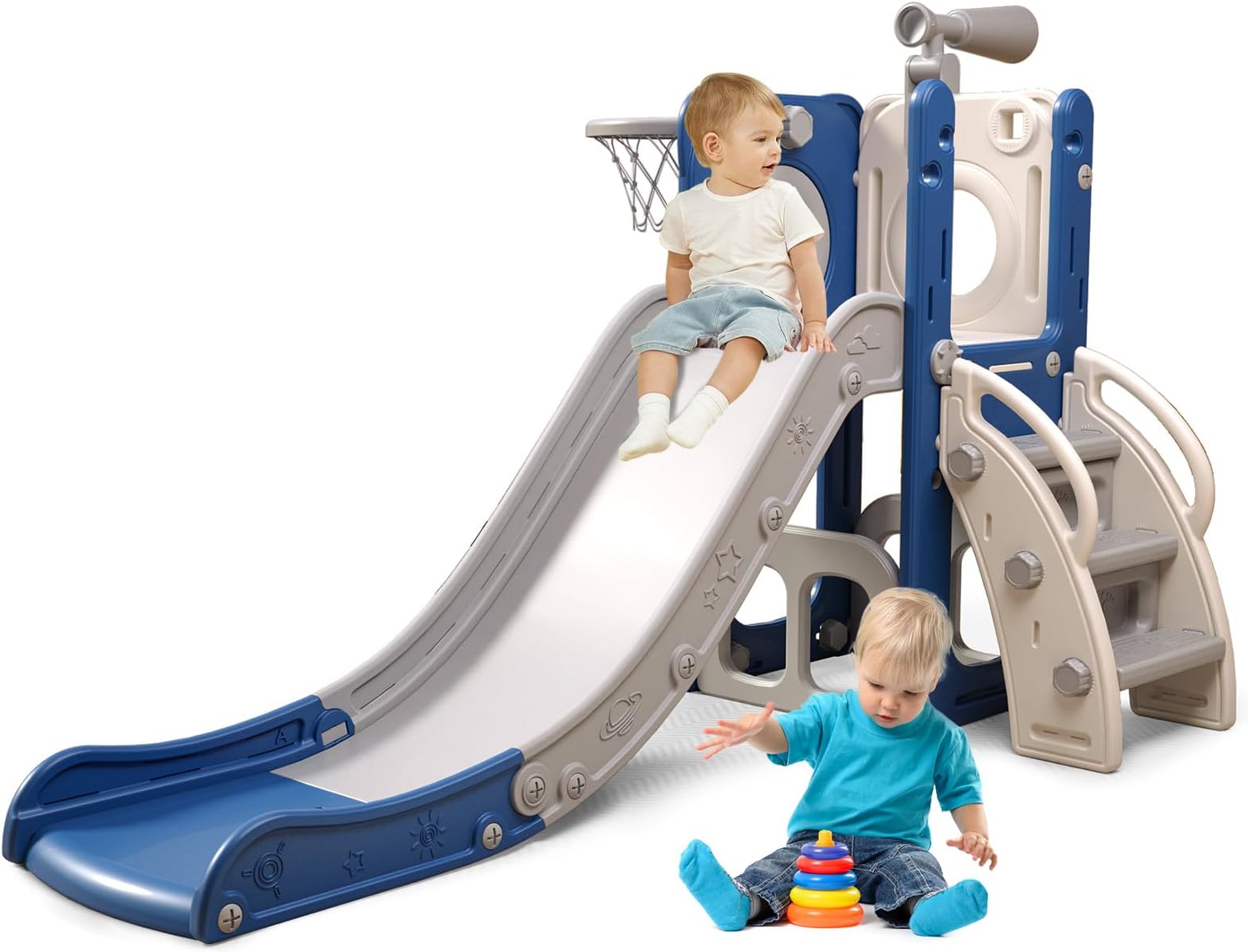 Amazon.com: ROHAMIN 5 in 1 Toddler Slide for Toddlers Age 1-3, Extra ...