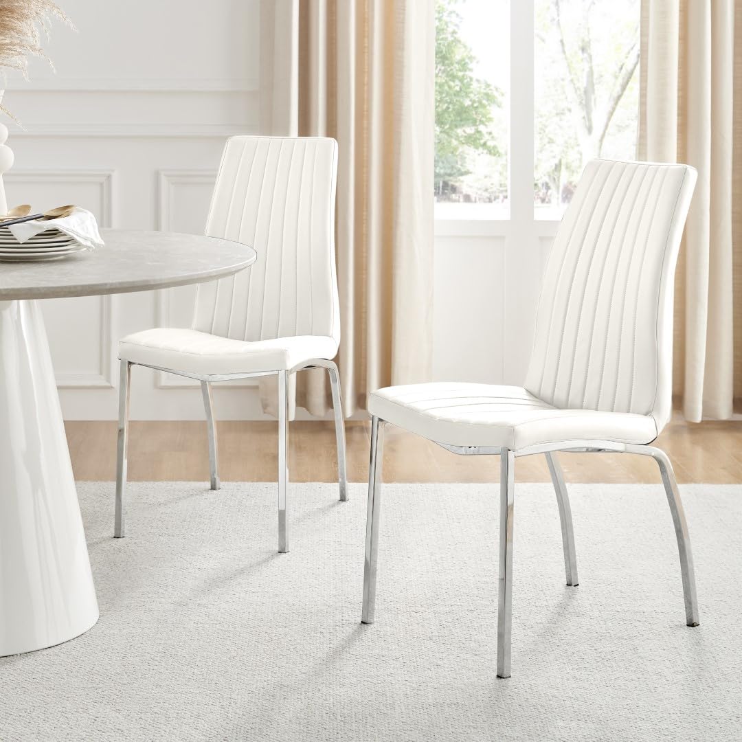 Amazon.com - Furniturebox Dining Chair Set of 2 - ISCO Faux Leather ...