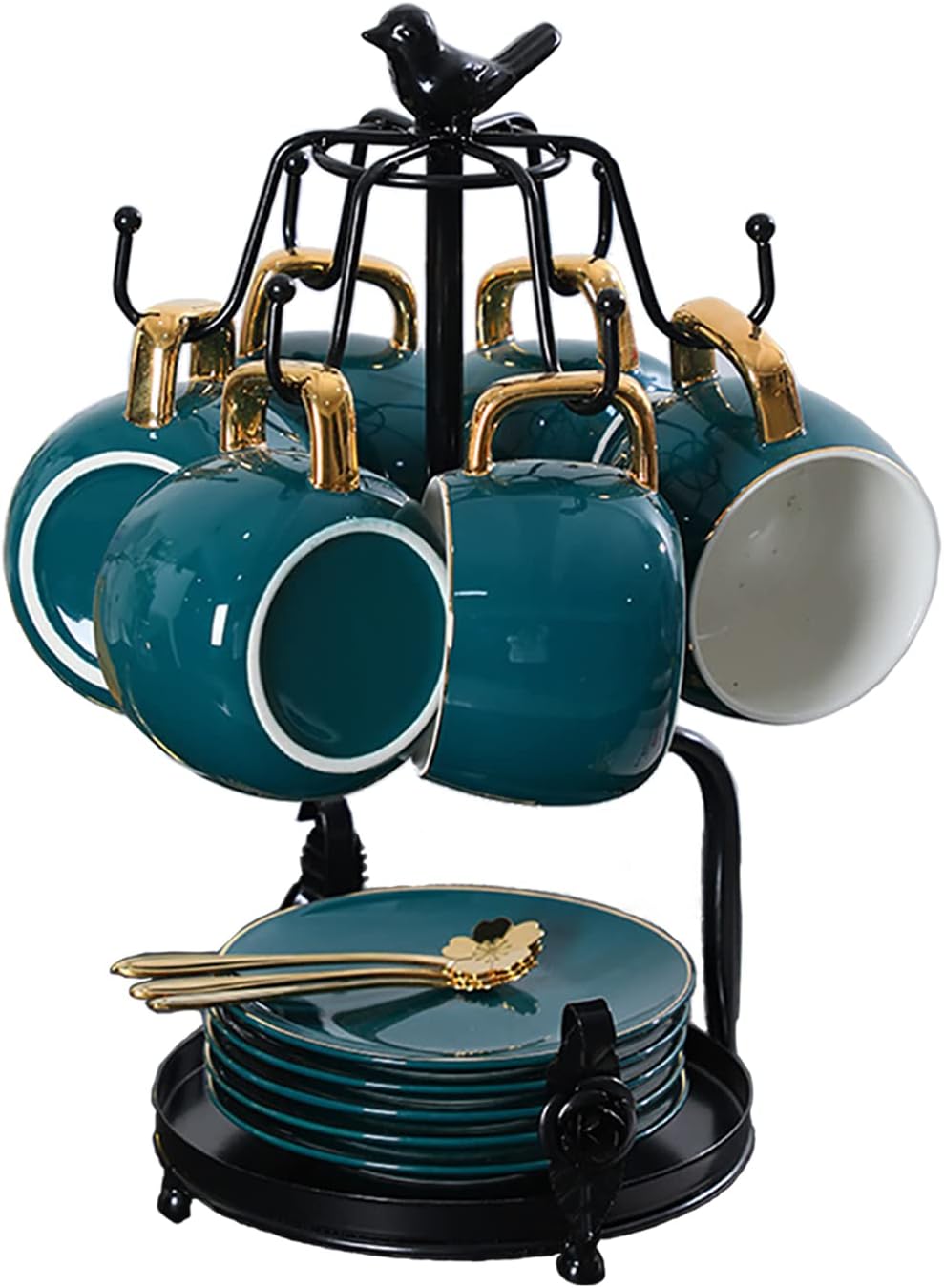 Amazon.com - 7UYUU Metal Mug Tree Holder Stand for Counter 6 Hooks ...