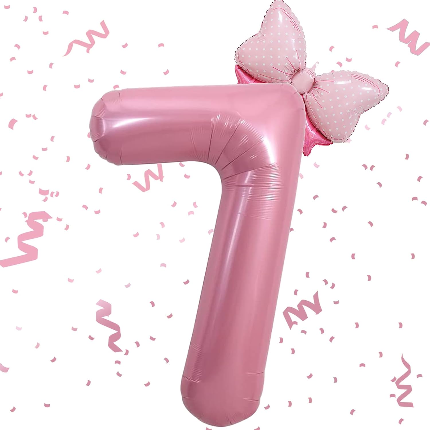 Amazon.com: Pink Number 7 Balloon, 40 Inch Pink Number 7 Balloon & Mini ...