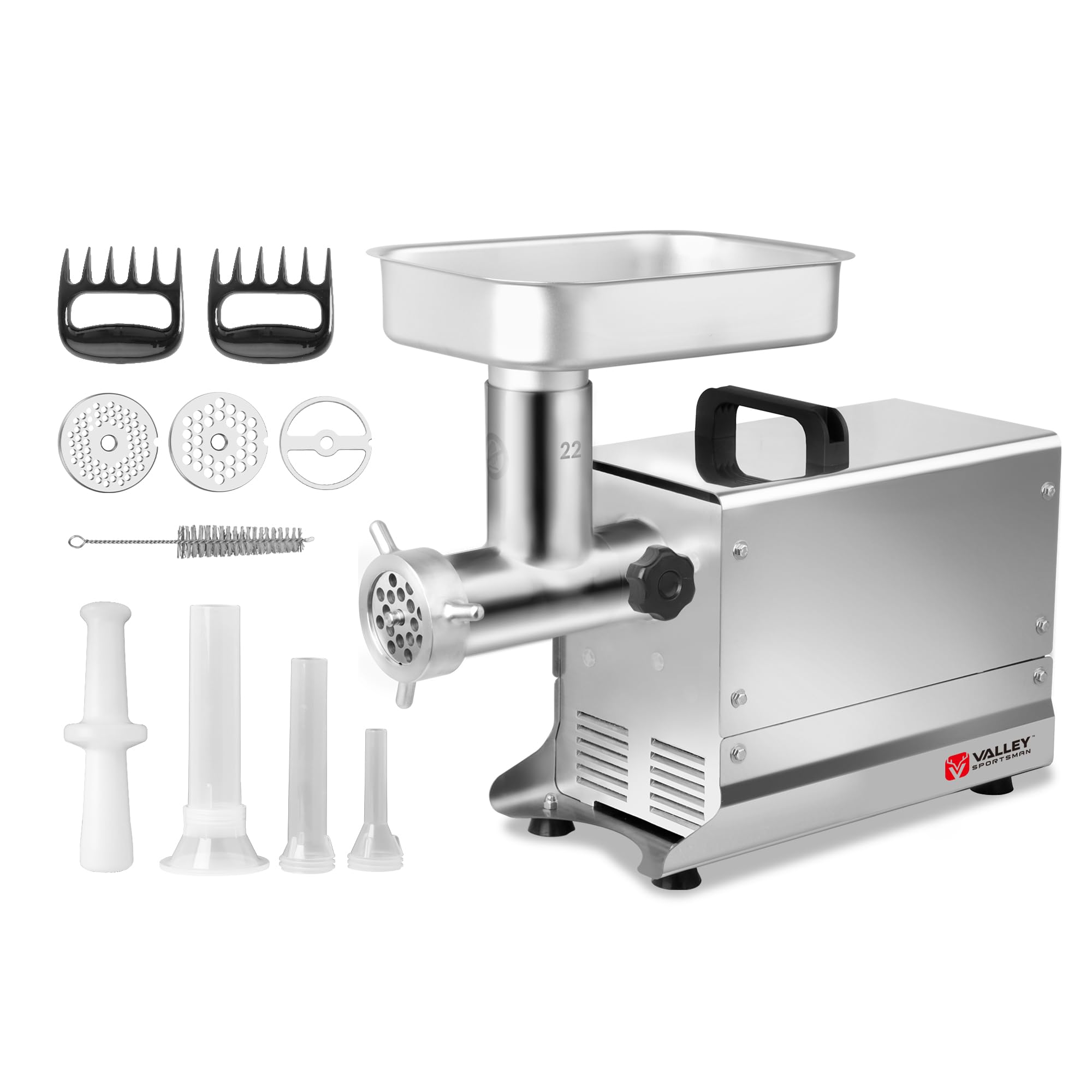 Amazon.com: Valley Sportsman #22 Stainless Steel Meat Grinder, 1 HP ...