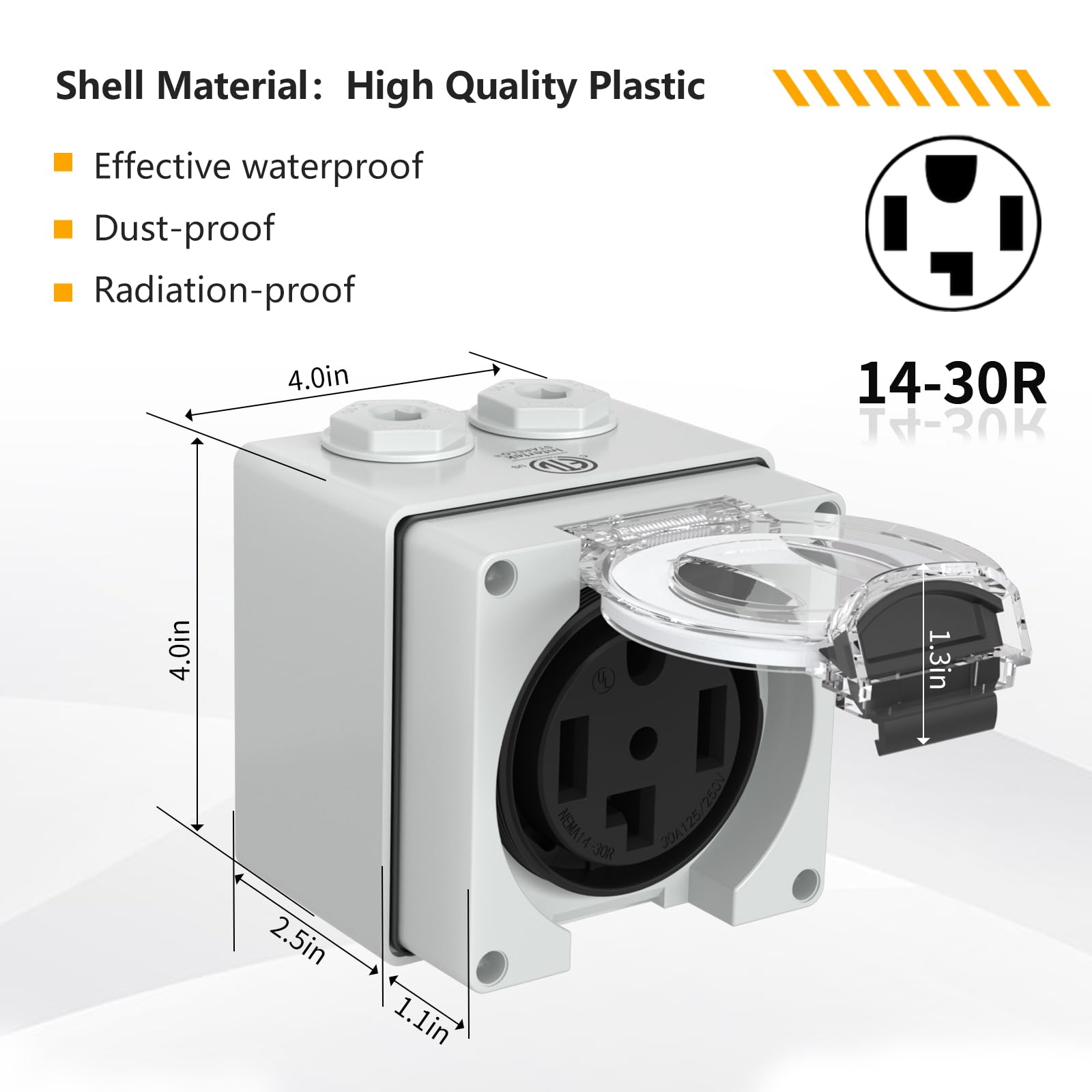 Snapklik.com : STARELO 30Amp Power Outlet Box,NEMA 14-30R Receptacle ...