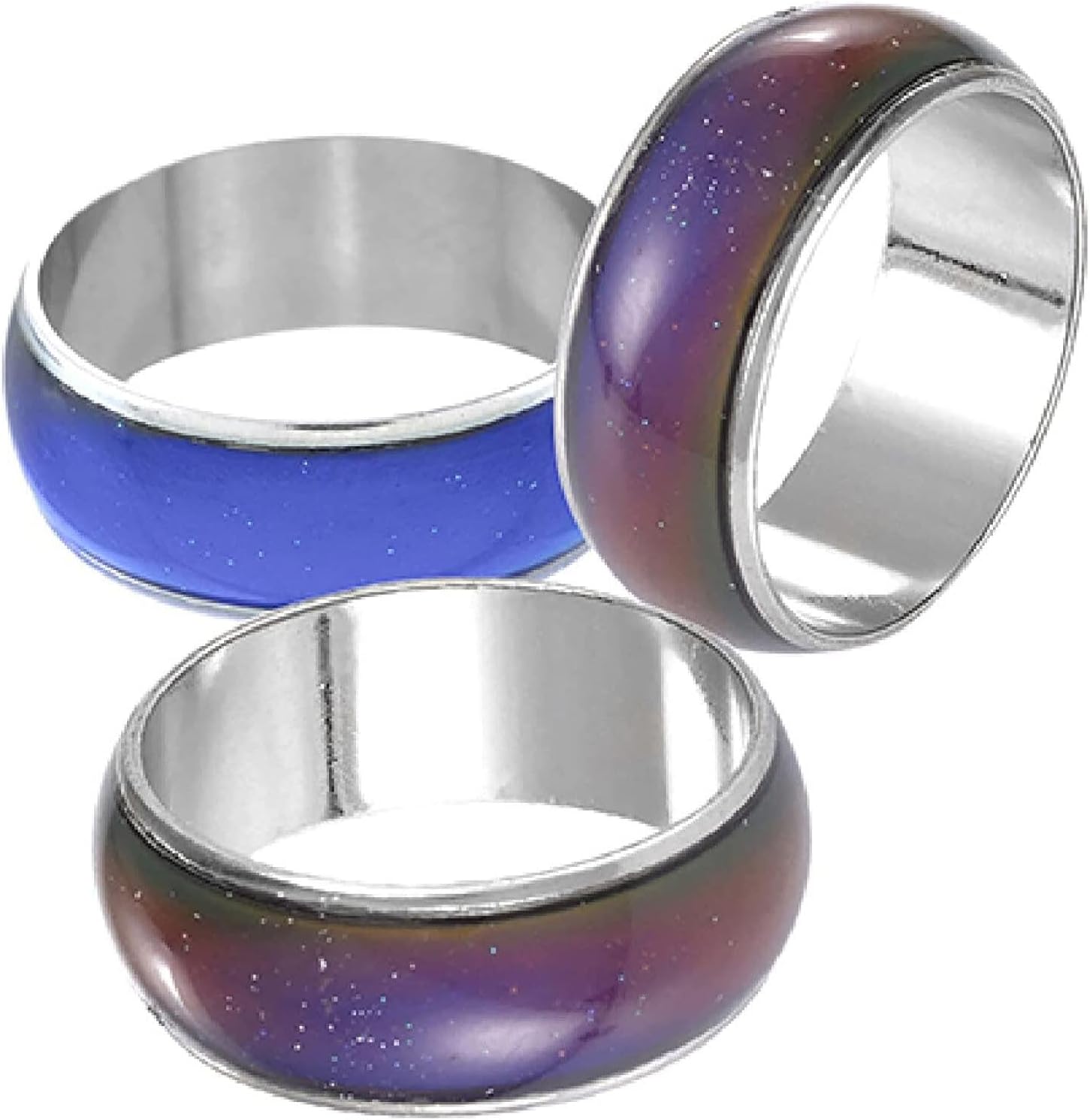 Amazon.com: Generic 3 pcs mood Ring Smooth Handmade Alloy Temperature ...