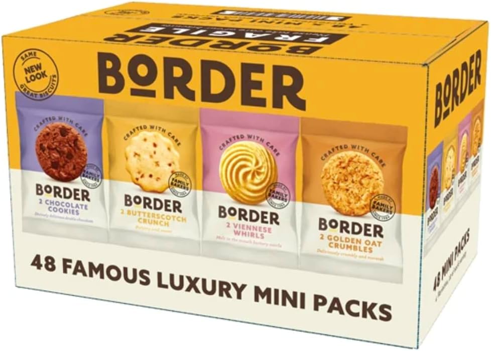 Border Biscuits 48 Packs, Mini Multipacks Biscuits Box, 4 Flavour ...