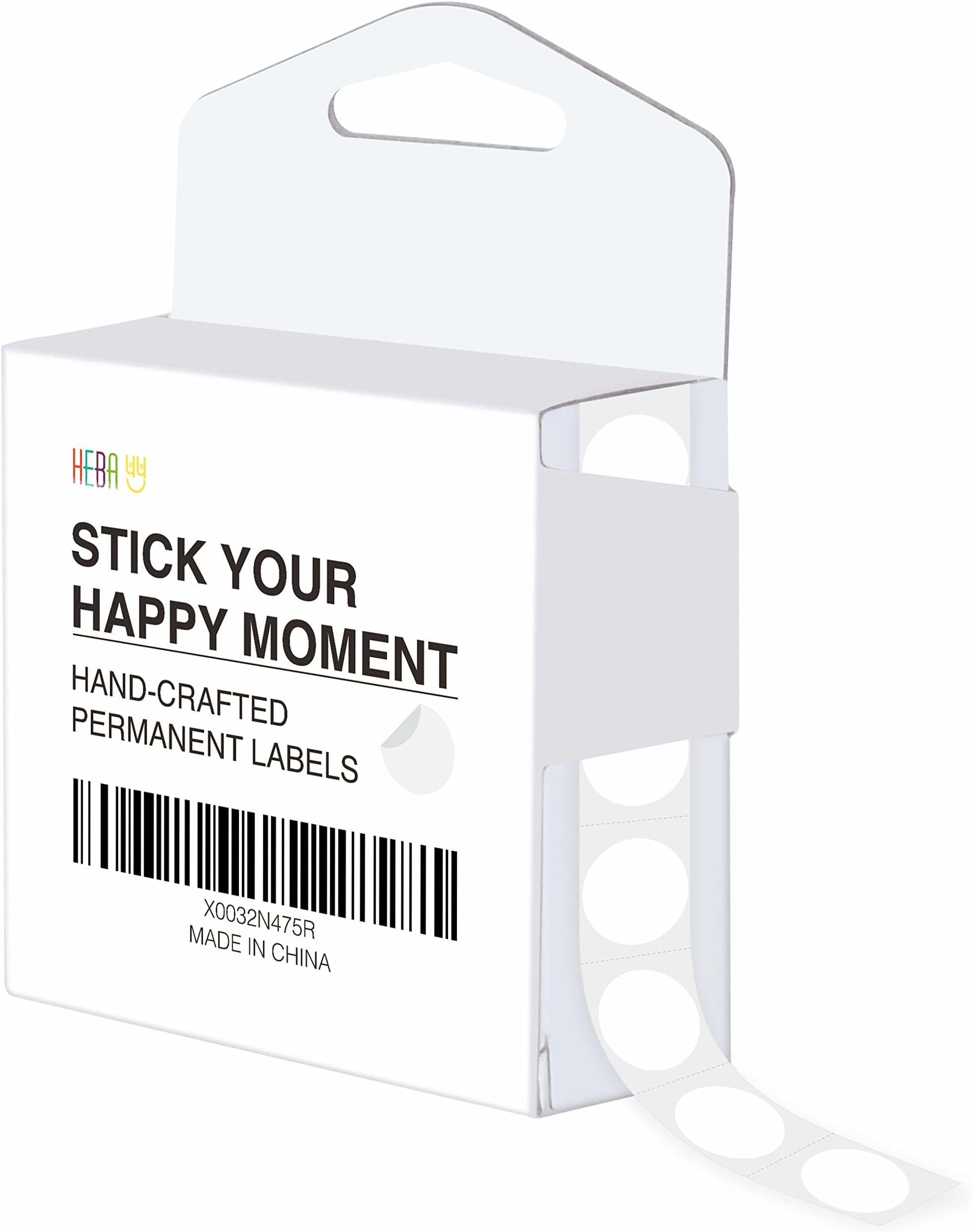 135 White Round Stickers - Sticky Coloured Self Adhesive Labels for ...