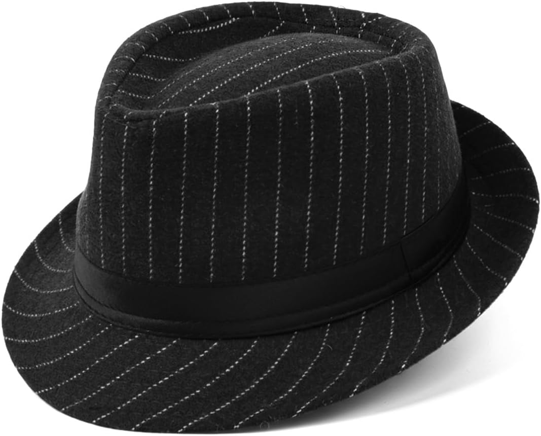 Amazon.com: Zylioo XL Trilby Fedora Hat for Men 1920s Wool Manhattan ...