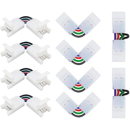 L Shape LED Connectors for Strip Lights, Right Angle Corner LED Strip ...