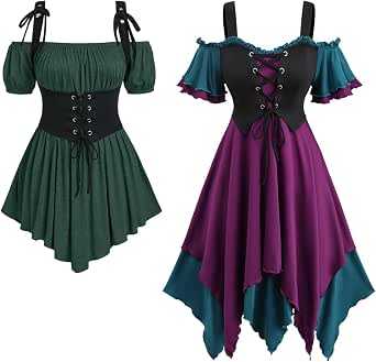 Amazon.com: ROSE GAL Plus Size Medieval Renaissance Costume Outifts ...
