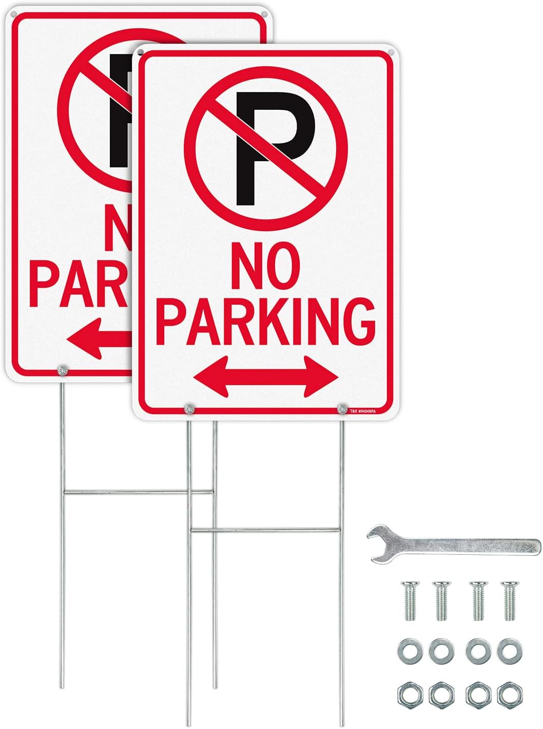 T&R No Parking Sign with H Stake for Outside,2 Pack,14"x 10" .040 Rust ...