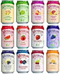 Amazon.com : Waterloo Sparkling Water Variety Pack - 12 Flavors - Sugar Free Flavored Sparkling ...