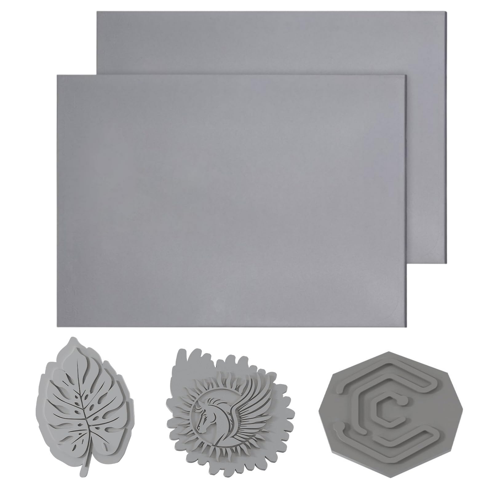 Creatorally Rubber Stamp Sheet for Laser Engraving, Grey Ink Pad A4 2 ...