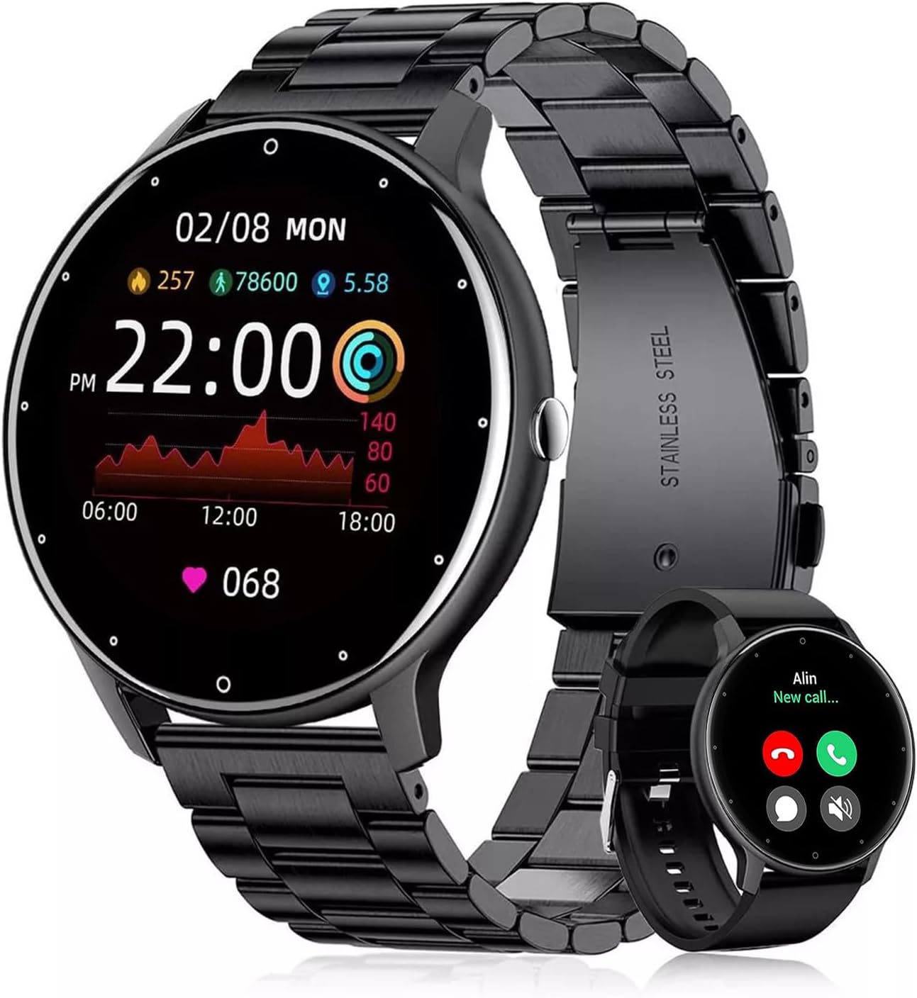 MERTTO Reloj Inteligente Mujer Hombre Smartwatch, Impermeable IPX67 ...