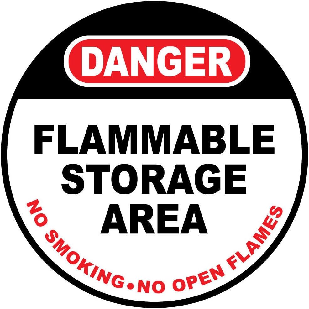 Amazon.com: Flammable Storage Area Red Black Anti-Slip Floor Sticker ...