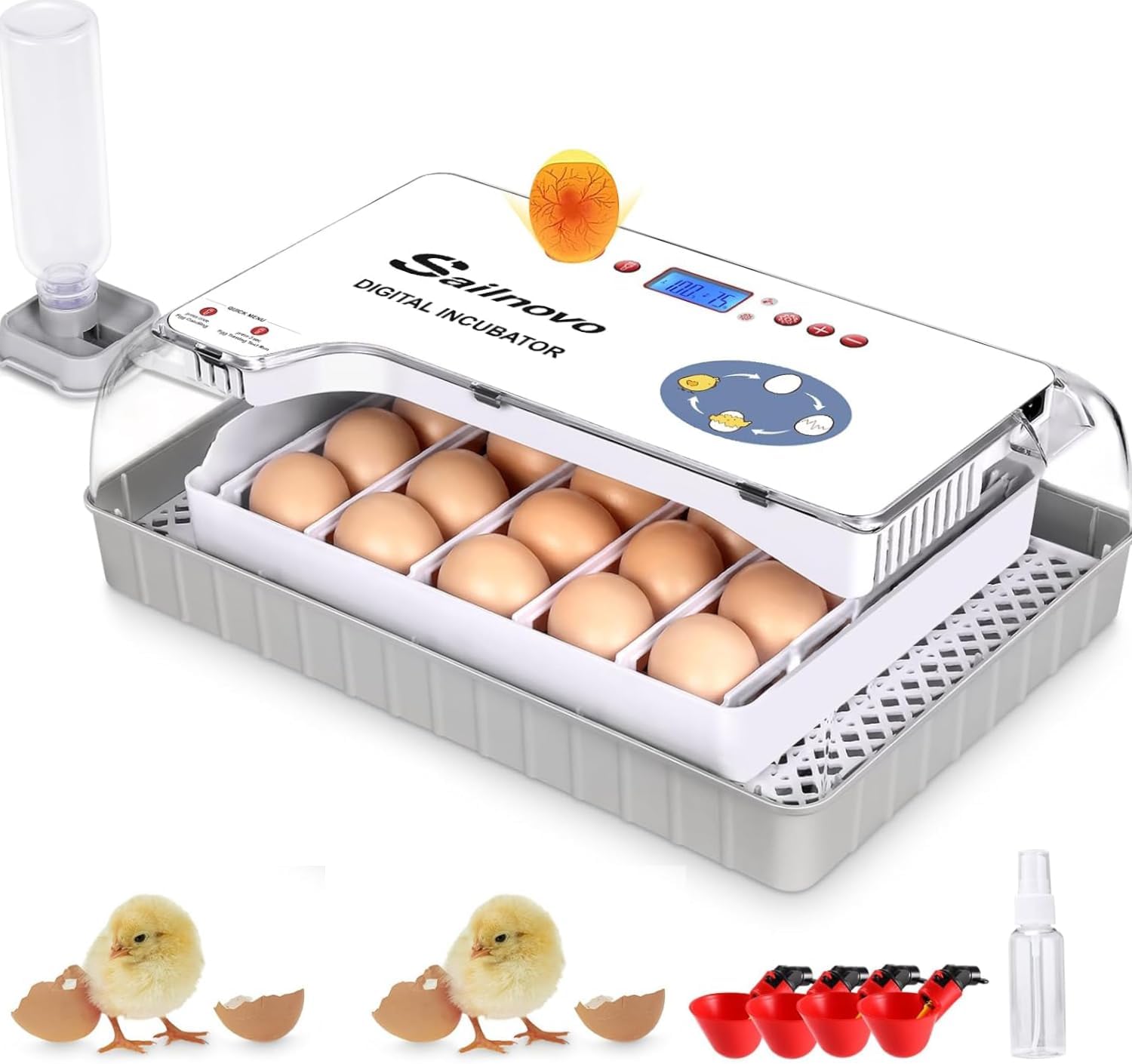 Amazon.com : Sailnovo 20 Egg Incubator for Hatching Eggs, Incubator ...