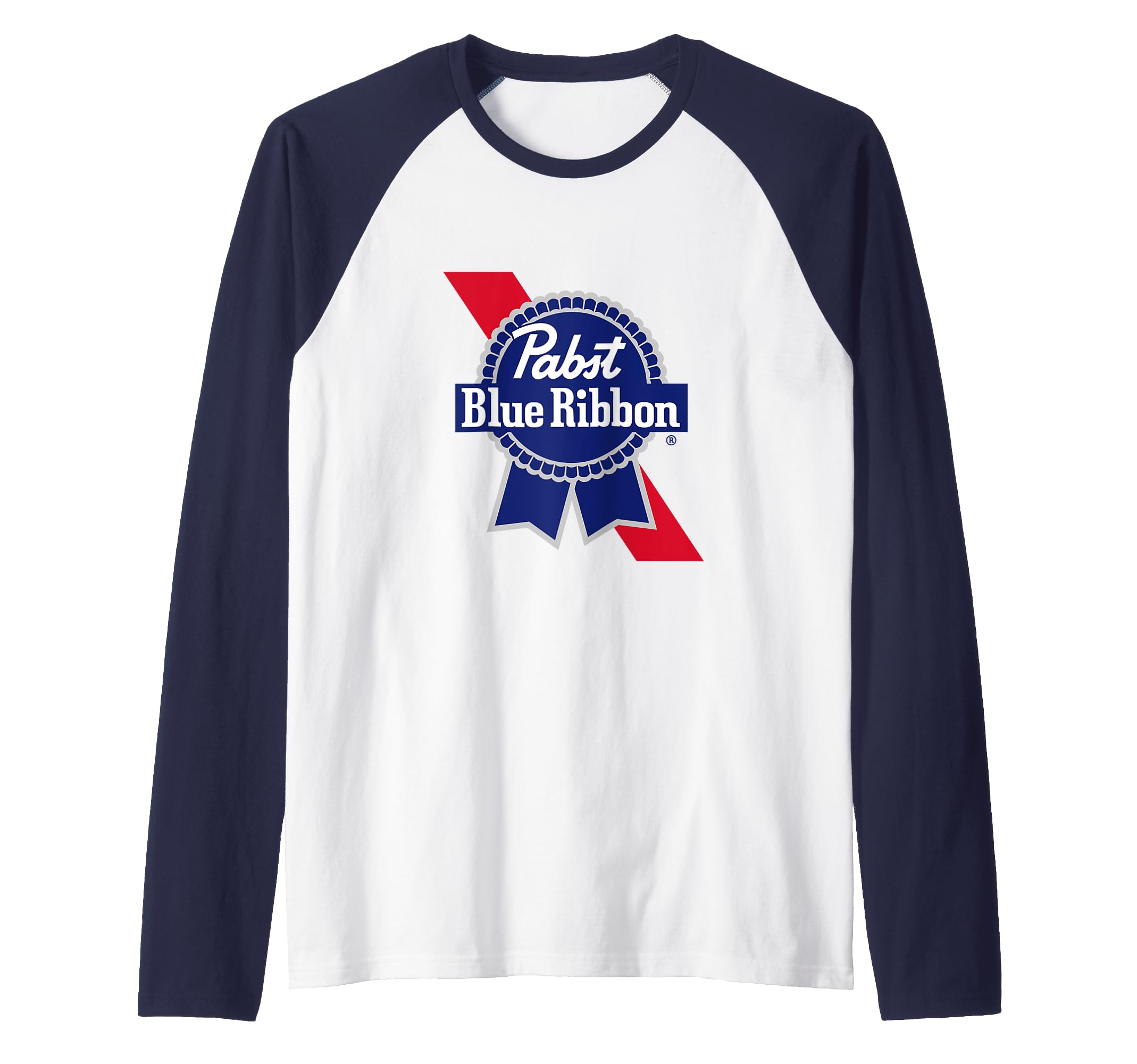 Amazon.com: Pabst Crest and Ribbon Licensed Logo Raglan Baseball Tee ...