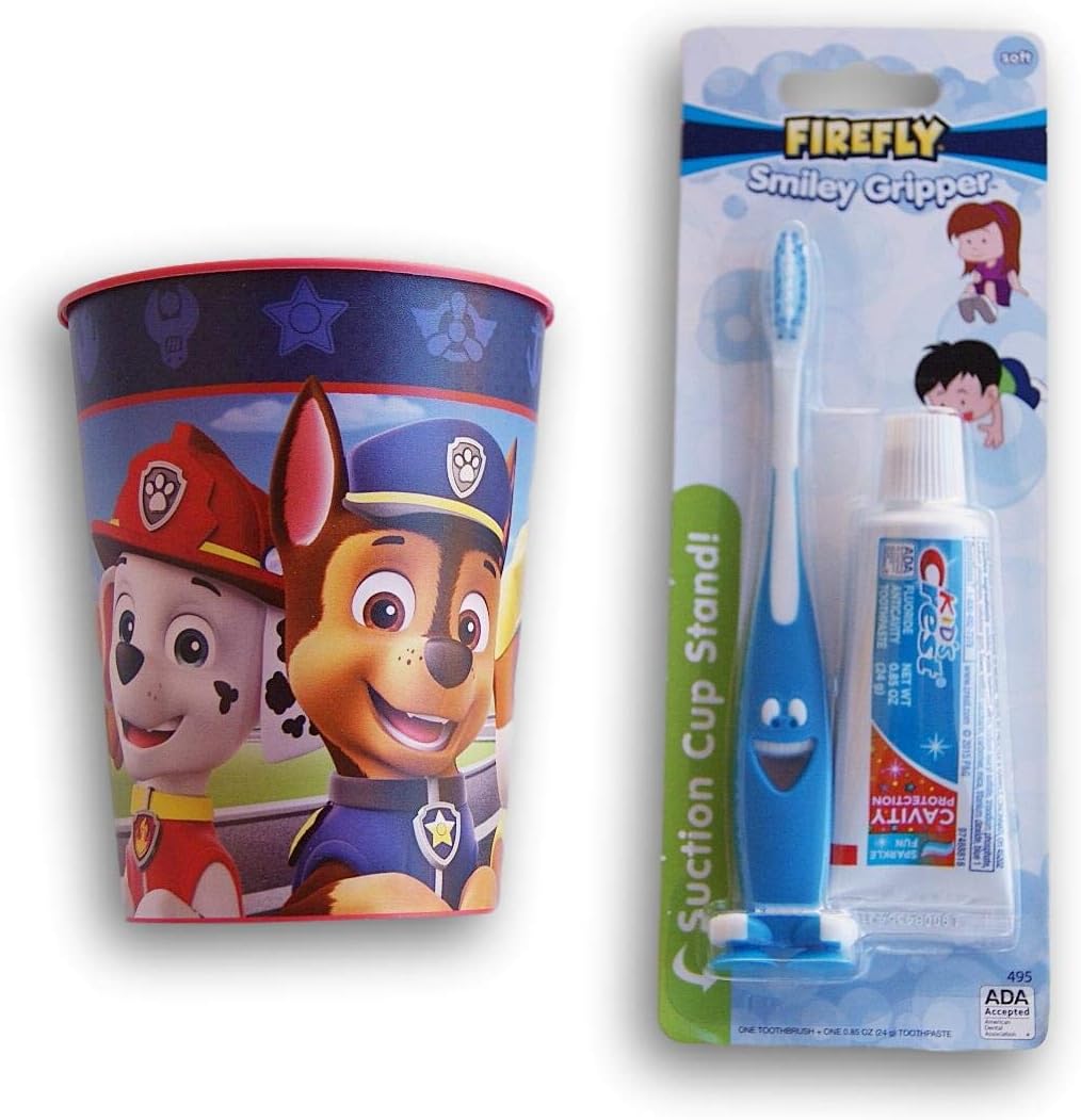 Paw Patrol Tooth Brushing Kit - Toothbrush Toothpaste and Rinsing Cup ...