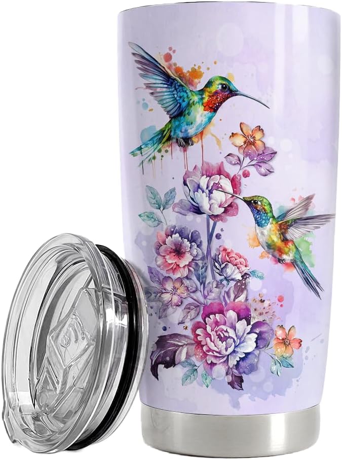 Amazon.com | SANDJEST Hummingbird Tumbler Cup 20oz Hummingbird Gifts ...
