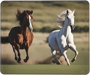Amazon.com: Running Horses Print Rubber Lock Edge Mouse pad, Office ...
