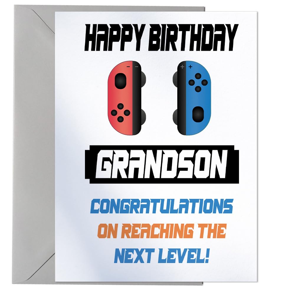 Gamer Nintendo Switch Gaming Birthday Card for Grandson : Amazon.co.uk ...