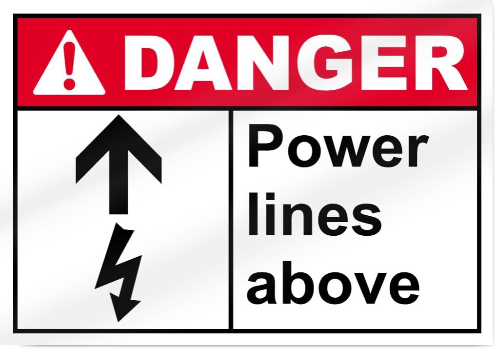 Amazon.com: Power Lines Above Danger Sign - 14" wide x 10" tall ...