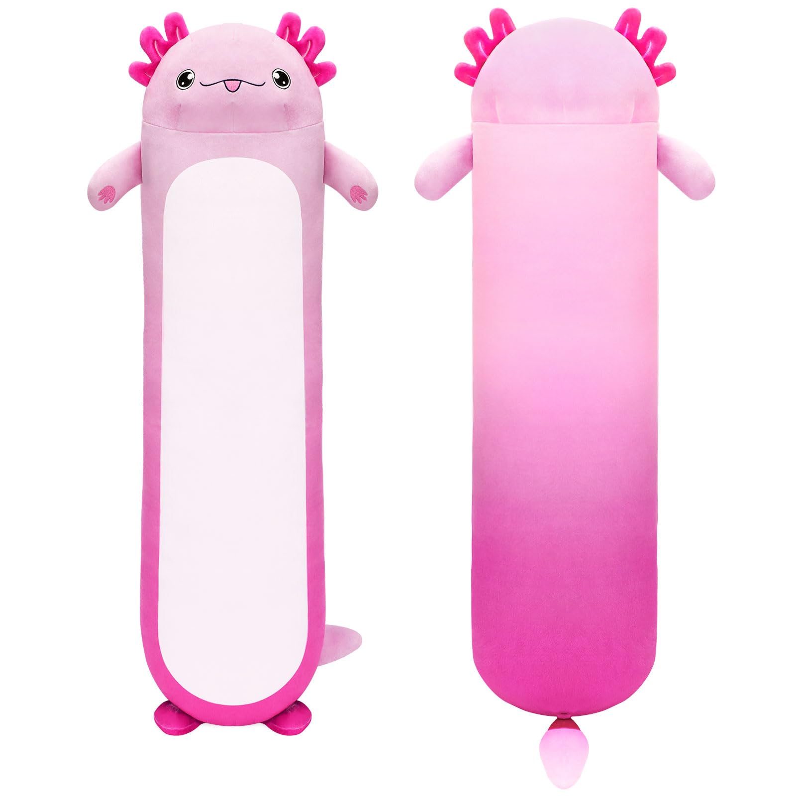 Snapklik.com : Axolotl Plush Pillow, 28" Soft Stuffed Animal, Cute ...
