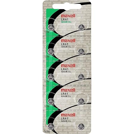 Amazon.com: 2 x Maxell LR41 /192 / AG3 / V3GA 1.5v Alkaline Button Cell Battery Batteries ...