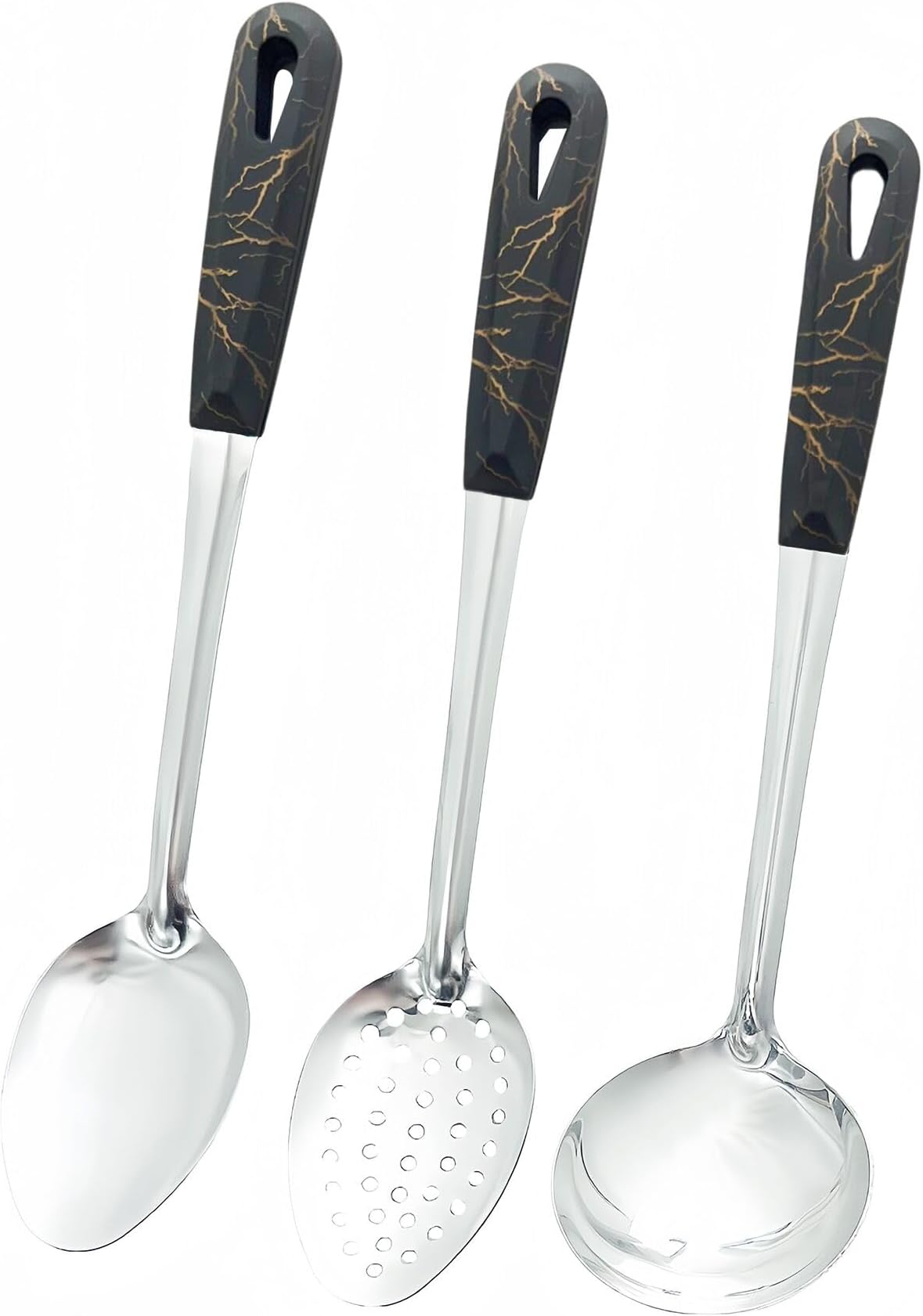 Amazon.com: XIAOXGXF 3 Pcs Cooking Spoon Stainless Steel Serving Spoons ...