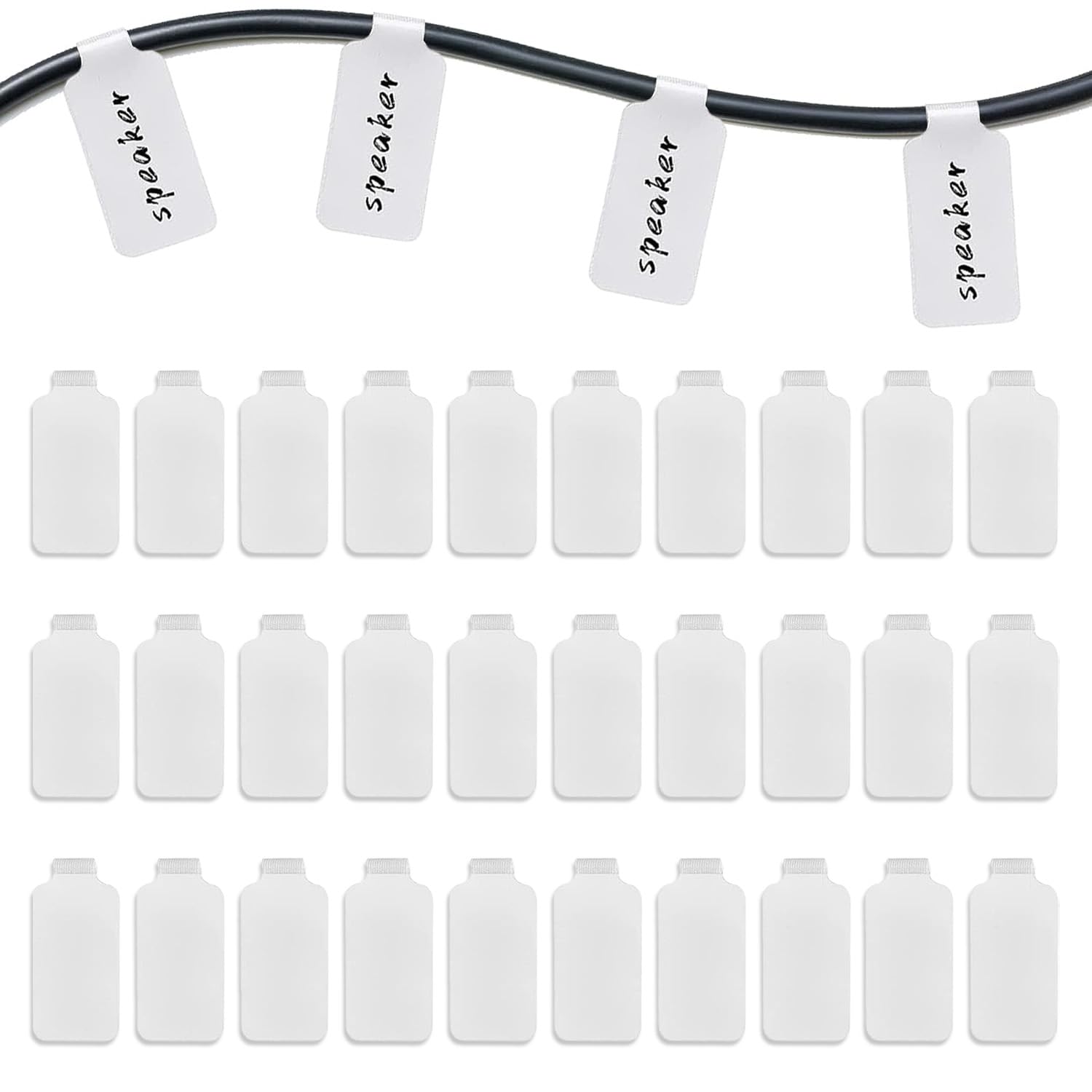 30 Pcs Cable Labels, Wire Labels, Self-Adhesive Cable Label, Write On ...
