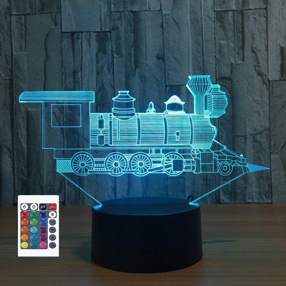 SUPERIORVZND 3D Train Lamp Night Light Remote Control Power Touch Table ...