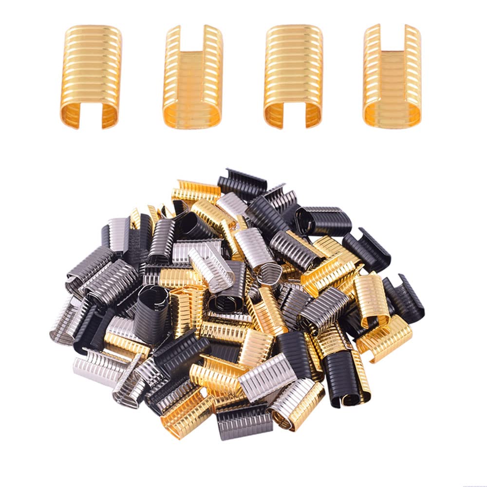 Amazon.com: Leather Rope Clip Crimping Cord String Metal Fastener Cord ...