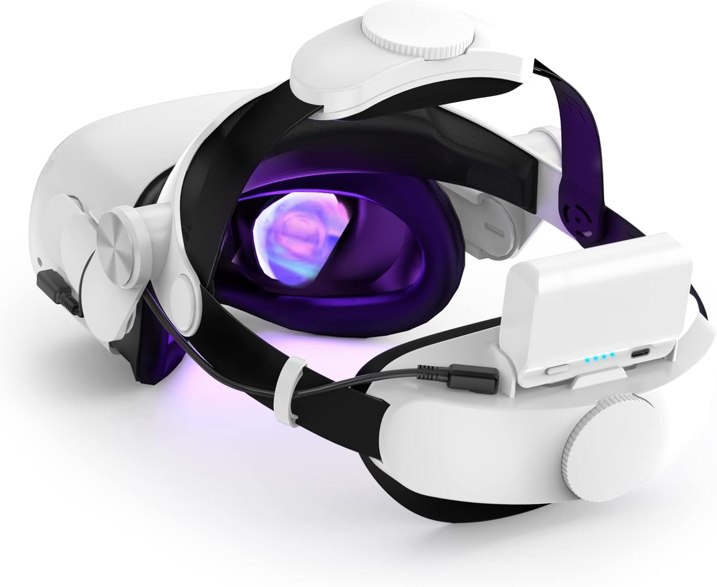 VR Head Strap for Meta Quest 2, with 7000mah Replaceable Battery Extend ...