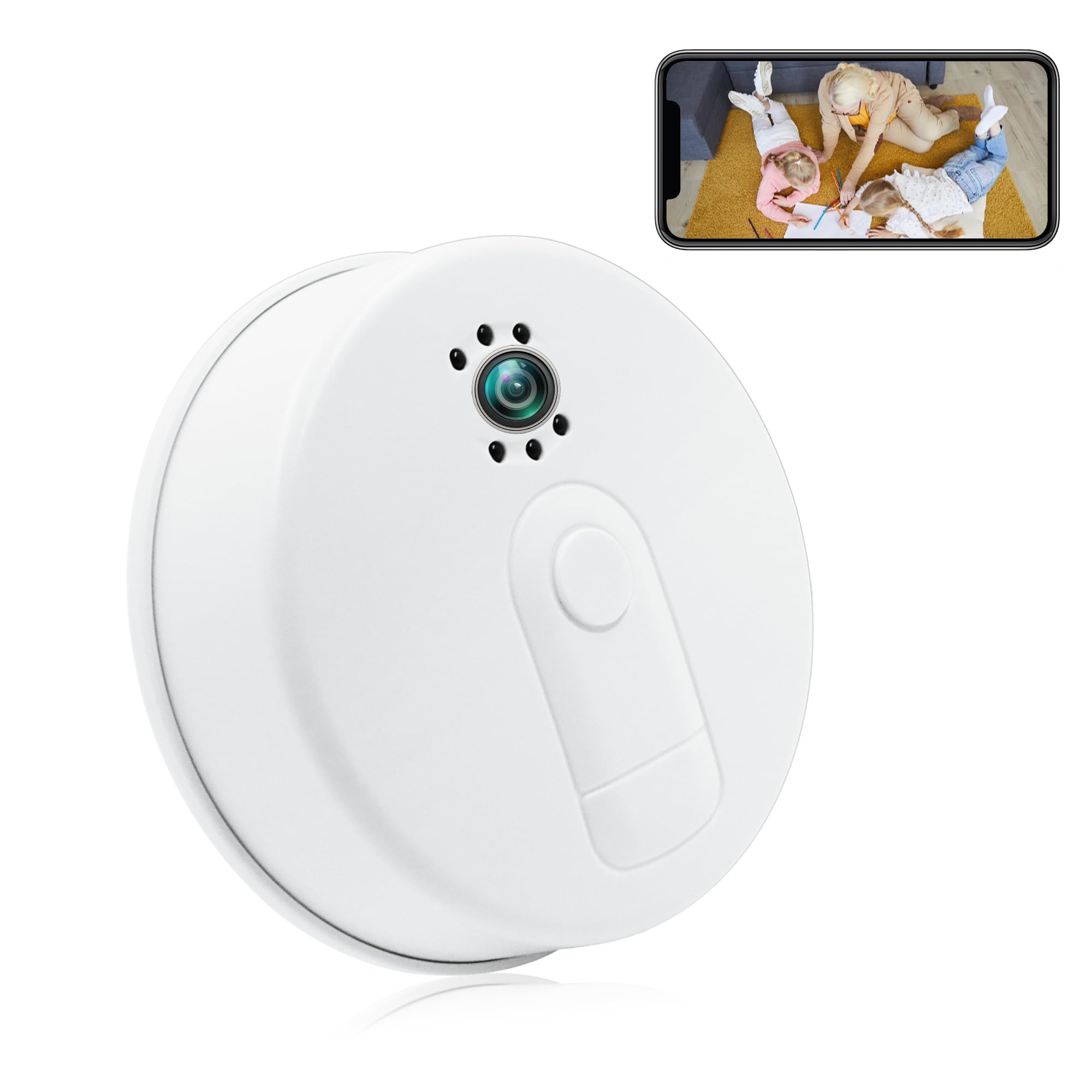 Amazon.com : Poetele-R Wireless Video Camera Smoke Detector 1080P WiFi ...